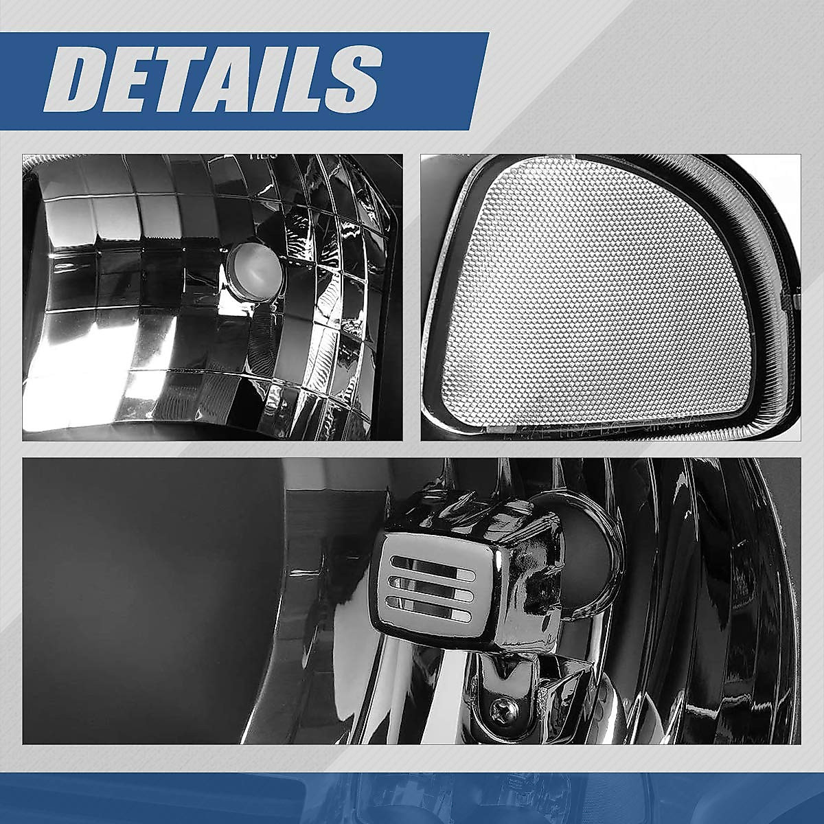 Auto Dynasty 4PCS Factory Style Headlights Assembly and Bumper Lamps Compatible with GMC Sierra Yukon 1500 2500 3500 GMT800 99-07, Driver and Passenger Side, Black Housing Clear Corner