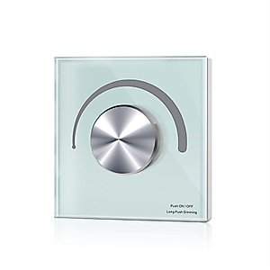 LAZIRO Led Strip Dimmer DC 12V-24V 4A 3 Channel 12A Output Single String Ribbon Tape Dimming Wall Mounted RF Wireless Remote Dim (Color : T1-K Panel)
