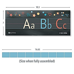 Alphabet and numbers classroom Wall Line for teaching ABCs Black Young N Refined (Glossy Paper)