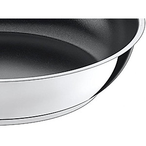 WMF Frying Pan Coated with Devil Pouring Rim Stainless Steel Handle, Silver, 28 cm