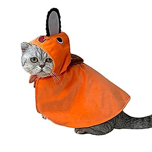 Pet Clothes Cat Cloak Anime Costume Pochita Shape Pet Costume Cloak Pullover Jackets for Small Medium Cat Dog
