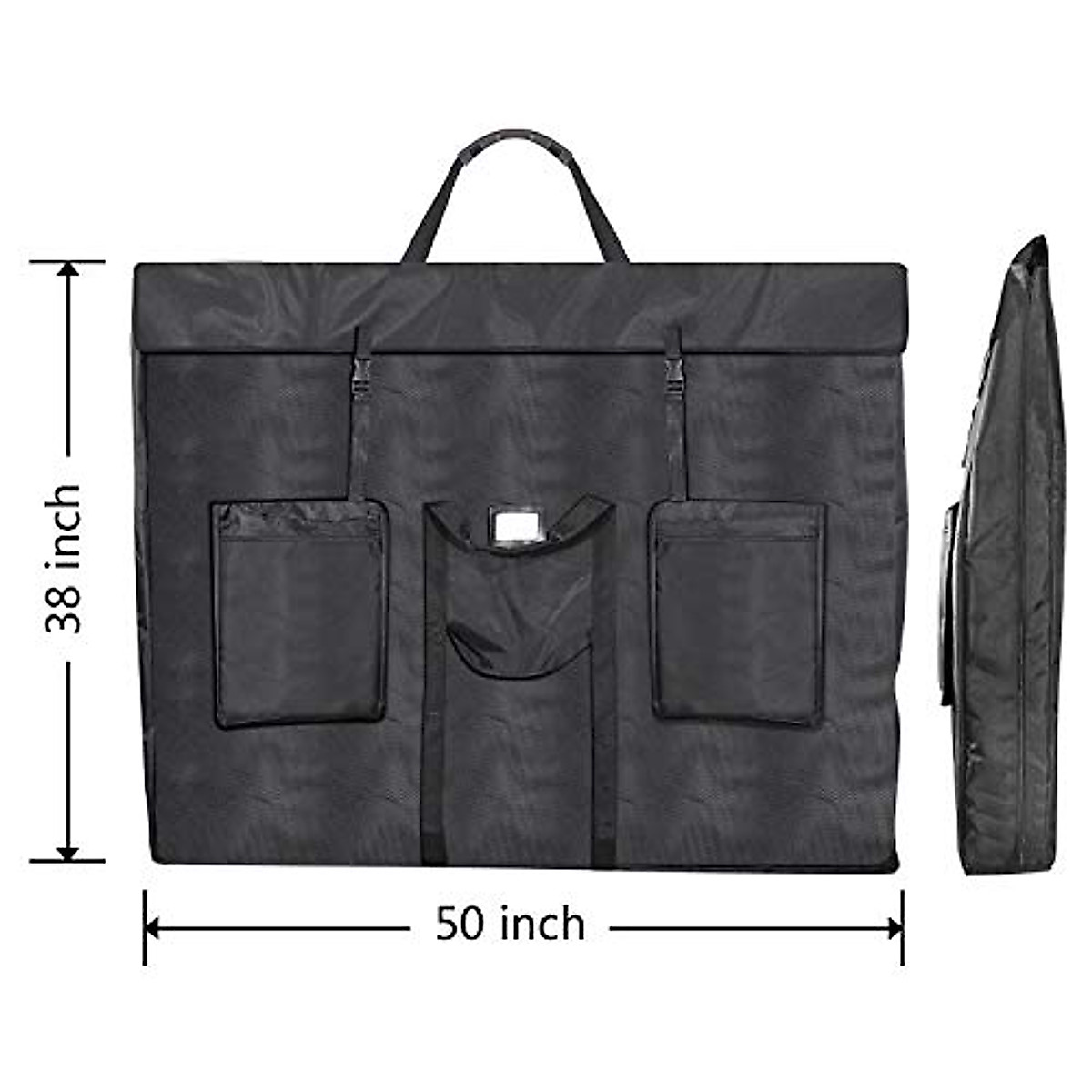 1st Place Products Premium Oversized Transport Case 38 x 50 Inches - Soft Sided - Water Resistant - Great for LCD Screens, Monitors, TVs, Picture Frames, Art Portfolio - Shoulder Strap & Carry Handles