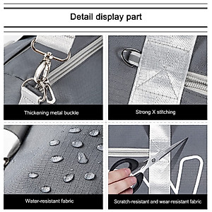 KCY Sports Gym Bag with Wet Pocket & Shoes Compartment for Women & Men, Small Sports Duffel Bag for Yoga Baseball Camping Travel, Waterproof, Lightweight, Grey