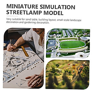 DOITOOL 12pcs Model Street Lights Miniature Pe Material Landscape Street Lamps for Decor and Mini Garden Random Style