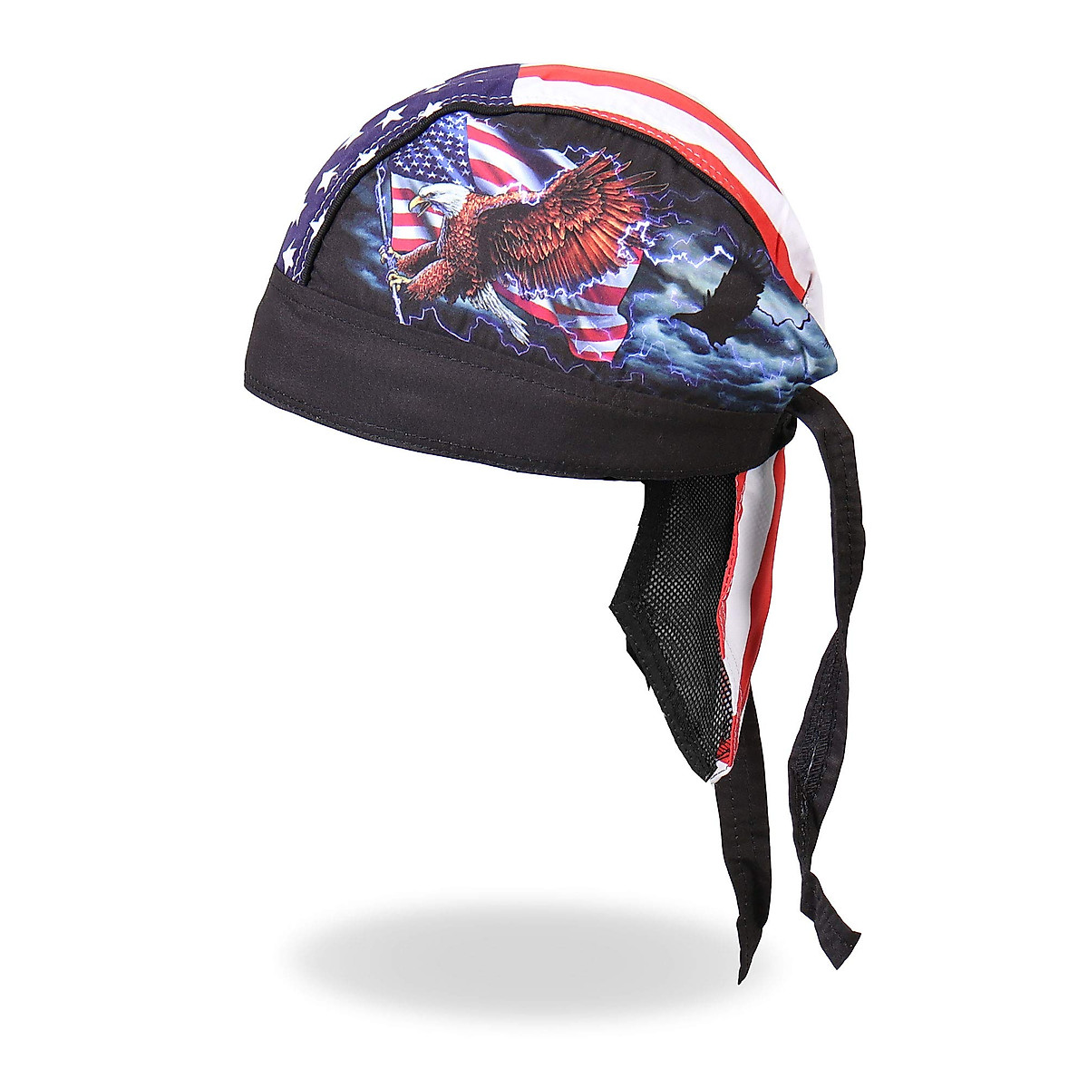 Hot Leathers HWH1017 Flag and Eagle Head Wrap (Black)