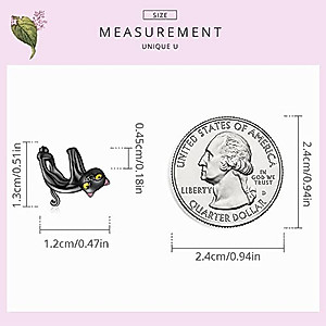 WOSTU 925 Sterling Silver Cute Black Cat Kitty Charm for Charms Bracelets for Gifts for Thanksgiviing for Women