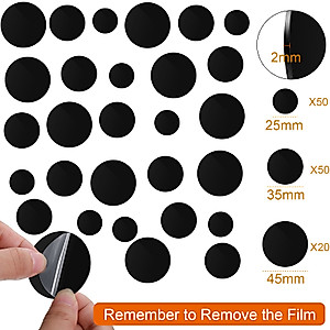 Yerliker 120 Pcs Acrylic Miniature Bases, 25mm 35mm 45mm Round Model Bases 2mm Thick Circular War Figure Bases, with Mini Clear Round Tapes for Gaming Miniatures Collectible War Table Game(Black)
