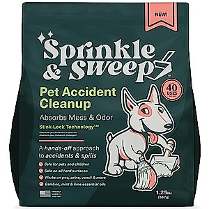 Sprinkle & Sweep - Pet Accident Cleanup, Eliminates Strong Odors, Cleans and Deodorizes Pee, Poo, Vomit, Diarrhea, Non-Toxic, Potty Training, Dog and Cat Odor Eliminator, Quick Pet Mess Cleanup