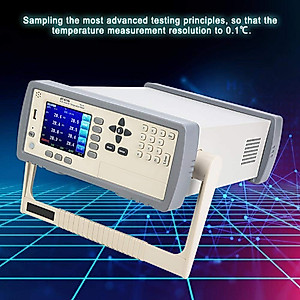 Temperature Recorder, AT4116 Multi Channel Temperature Tester, 16 Channel Professional Temperature Tester Data Logger, with TFT Screen Display, -200℃ -1300℃, USB Port(220v)