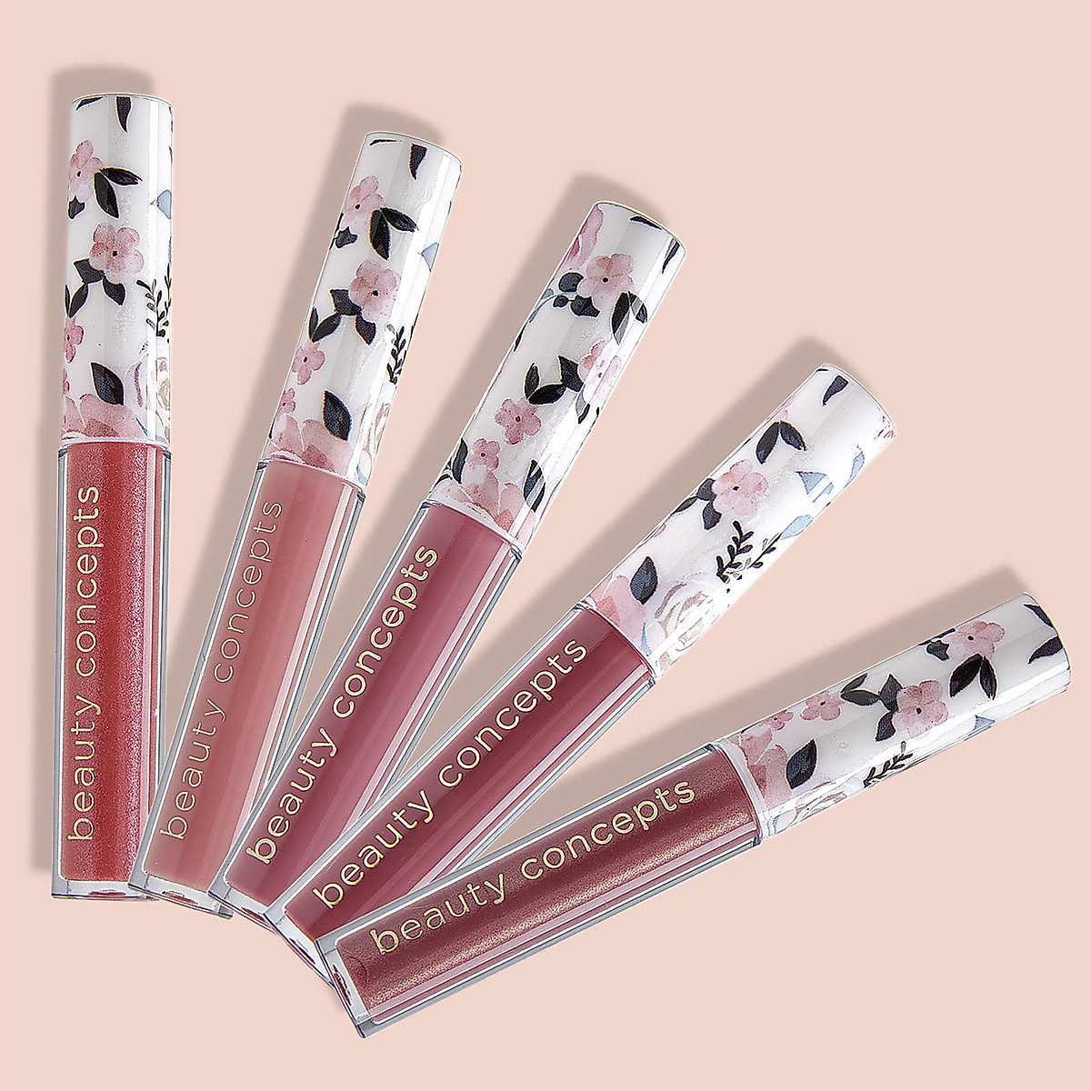 Beauty Concepts Lip Gloss Collection – Shimmering, Glossy Lip Makeup Set for a Radiant Finish, Floral Collection