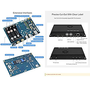 Waveshare PoE UPS Uninterruptible Power Supply Base Board/Mini-Computer Designed for Raspberry Pi Compute Module 4 Gigabit Ethernet Dual HDMI Quad USB2.0