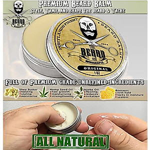 Beard Grooming Kit in Metal Tin - The Beard & The Wonderful 5 Piece Beard Grooming Kit for Men Includes Moustache Wax, Beard Oil, Beard Balm, Pocket-Sized Beard Comb & Beard Scissors | Original Scent