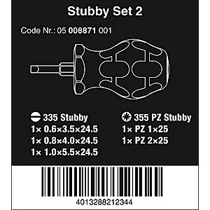 Stubby Set 5pc Pozidriv/Slotted