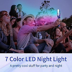 TECSONAR-US(Store) Portable Handheld Misting Fan, Personal Mister Fan W/ 7 Colorful Night Light, Spray Water Mist Fan for Travel, Outdoors, Hiking, Camping (Royal Blue)