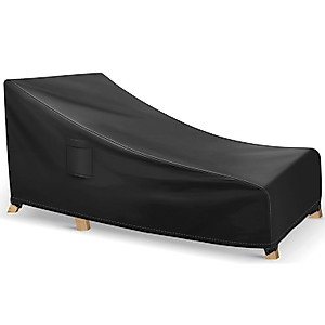 Richwon Chaise Lounge Covers Outdoor Waterproof, Heavy Duty Patio Furniture Covers, Outdoor Furniture Covers Pool Lounge Chair Cover Fits up to 78L x 34W x 32H inches, 1 Pack, Black