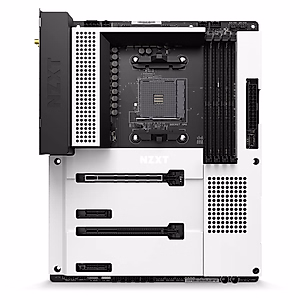 NZXT N7 B550 - N7-B55XT-W1 - AMD B550 chipset (Supports AMD Socket AM4 Ryzen CPUs) - ATX Gaming Motherboard - Integrated Rear I/O Shield - Wifi 6 connectivity - White