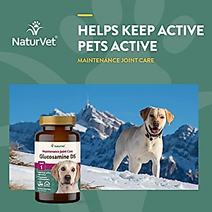 NaturVet Glucosamine DS Level 1 Maintenance Care Hip & Joint Support Pet Supplement for Dogs & Cats –Glucosamine, Chondroitin, Antioxidants –Supports Cartilage, Joint Function – 150 Ct.