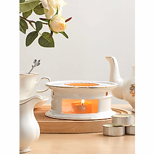 Teapot Warmers Ceramic Teapot Warmer Coffee and Milk Tea Warmer Tea Set(with Candle Hold)