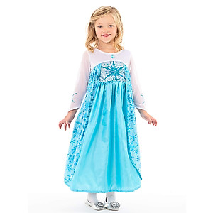 Little Adventures Ice Princess Dress up Costume for Girls (Medium 3-5) - Machine Washable Child Pretend Play and Party Dress with No Glitter