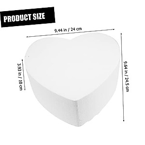 NOLITOY 2pcs Foam Cake Model Heart Cake Dummies Foam Heart Cake Foam Cake Form Foam Heart Shapes Floral Foam Shape Foam Cake Dummies Foam Cake Rounds Wedding White To Rotate Mold
