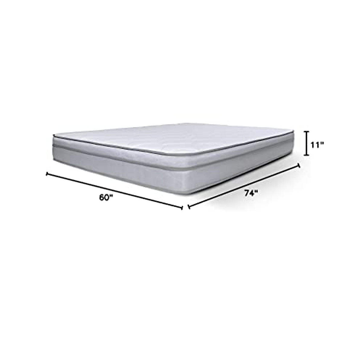 Dreamfoam Bedding Doze 11" Eurotop Mattress-Medium Comfort, Short Queen- Made in Arizona