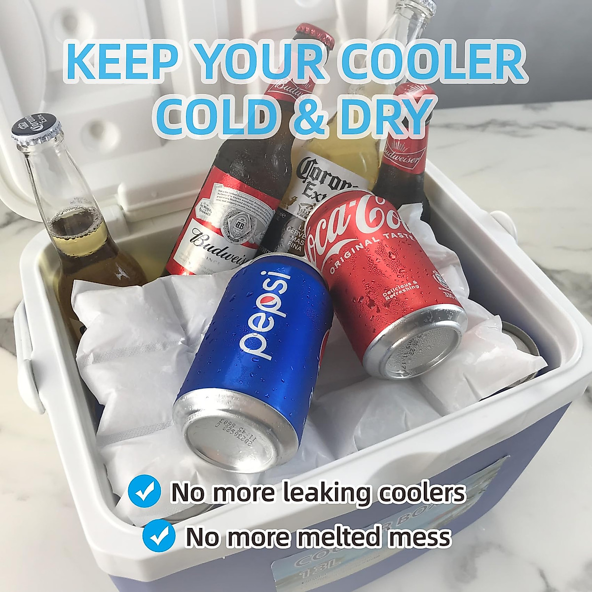 Reusable Ice Pack Sheets for Coolers - Flexible Ice Sheets Cooler Ice Blankets - Lunch Bag Freezer Packs - Ice Mat Cube Sheets Keep Food Fresh Beverage Cold - Cuttable Large Size 3 Packs