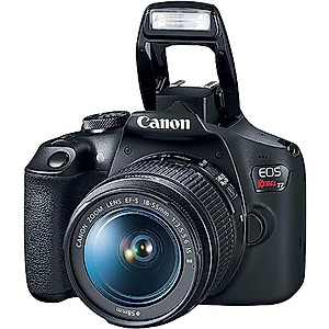 Black Canon EOS Rebel T7 DSLR Camera with EF S 18 55mm DC III and 75 300mm III Lenses canont7w7530064gb canont7w7530064gb (Renewed)