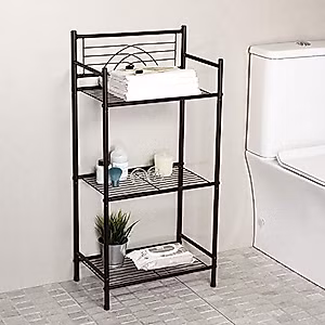 L&H UNICO 3-Tier Free Standing Wire Rack Durable Metal Shelving Storage Unit for Bathroom Laundry Kitchen Office, Black