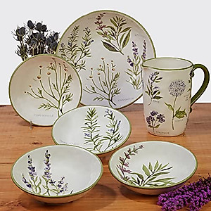 Certified International Fresh Herbs Square Platter, 12.5" x 12.5" x 1.25"