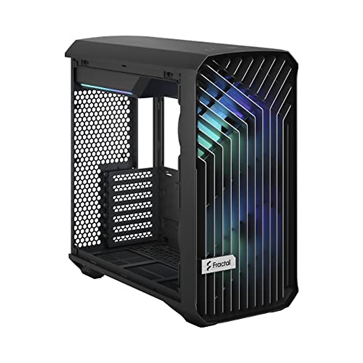 Fractal Design Torrent Compact RGB Black - Light Tint Tempered Glass Side Panels - Open Grille for Maximum air Intake - Two 180mm RGB PWM Fans Included - Type C - ATX Airflow Mid Tower PC Gaming Case