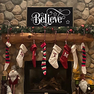 Christmas Stencils for Painting on Wood Holiday Christmas Stencil Large Believe Xmas Painting Stencils for Wall Porch Glass Wood Fabric