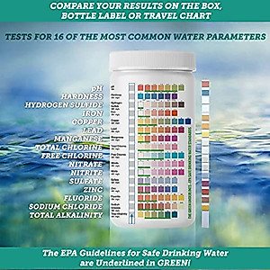 110ct - 18in1 Complete Premium Water Test Kit w 3in1 pH Kit & 2 Bacteria Tests | High-performance Strips Detect 18 Most Common Parameters for Drinking, Aquarium, Pool, Well, Lake & Tap for Home/Travel
