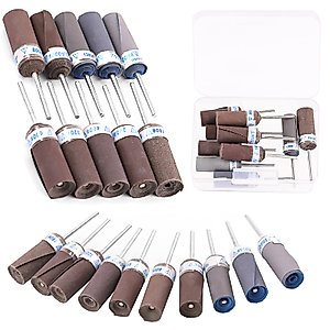 Swpeet 10 Pcs Sanding Drums Sleeves Kit, 180-2500 Grit Sandpaper Grinding Head Sandpaper Bar Stick, Abrasives Cartridge Rolls, Polishing Burr Stick Roller Sanding Tool, Woodworking Polishing Tool