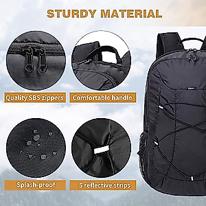 Celvetch Hiking Backpack for Women Men - 40L Camping Backpack Packable Backpack for Travel Lightweight Casual Daypack Backpacks - Black