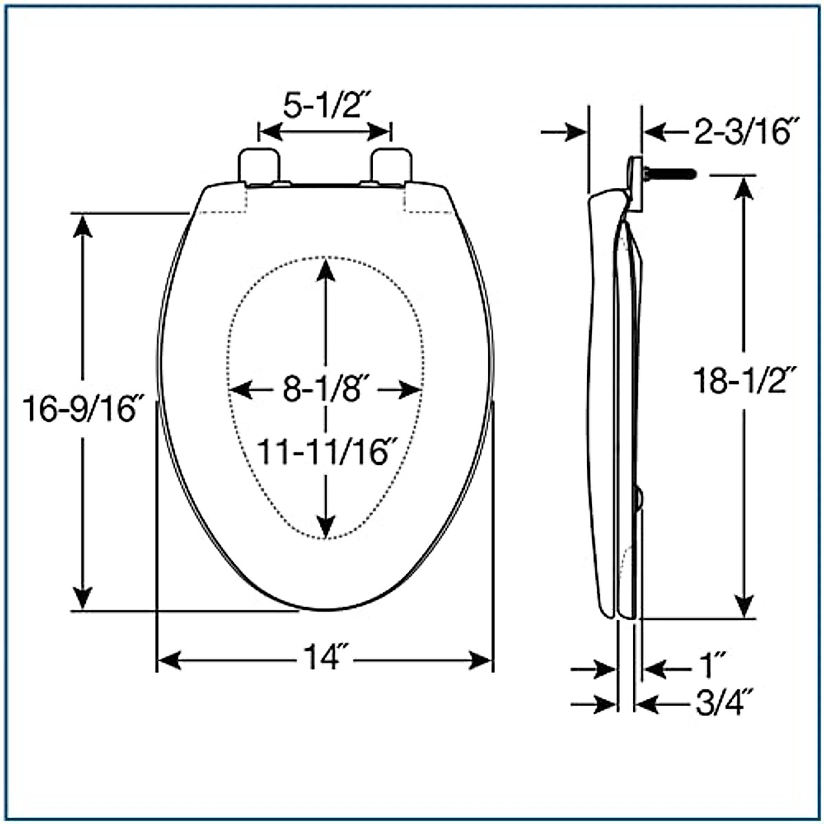 MAYFAIR 18100SL 000 Collins Slow Close Plastic Toilet Seat that will Never Loosen, with Super Grip Bumpers, ELONGATED, Long Lasting Solid Plastic, White