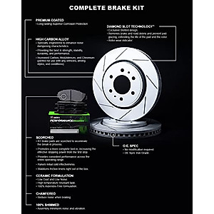 R1 Concepts Rear Brakes and Rotors Kit |Rear Brake Pads| Brake Rotors and Pads| Performance Sport Brake Pads and Rotors|fits 2002-2022 Nissan Altima, Juke, Maxima, Sentra; Renault Safrane