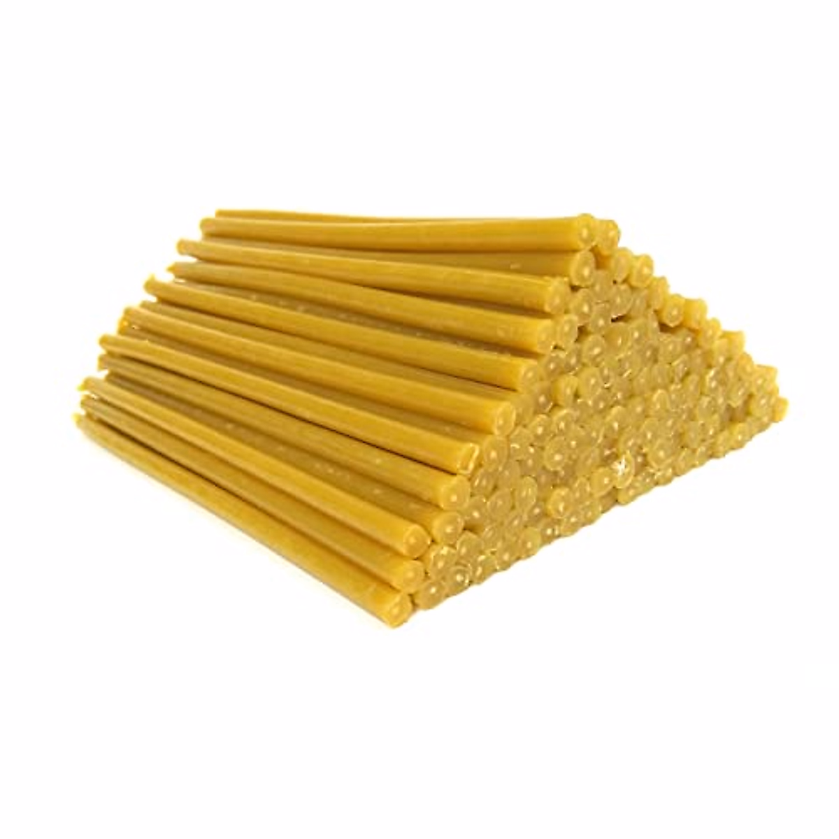 Natural Pure Beeswax Candles Organic Honey Eco Candles in Gift Box (Natural Cotton Wicks, Dripless, Smokeless, Not Taper, Not Ear Candles) (Yellow, 6.3 Inches (16 cm) 120pcs)