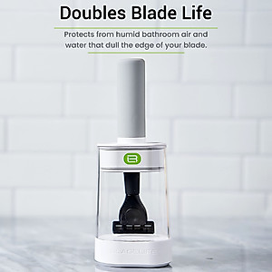 Premium Razor Holder that Dries and Preserves Razor Blades BUNDLE with 2 Extra Drying Cartridges, Razor Case is Perfect for Home or Travel