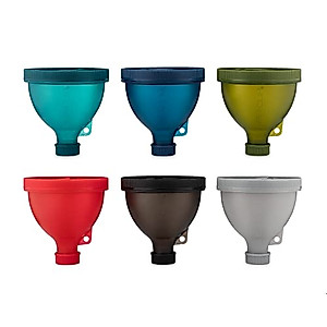 ProStand [6 Pack] - Funnels w/Stand for Filling Water Bottles with Protein Powder, Supplement Container Set to Go or Kitchen Use, Keychain for Shaker Cup