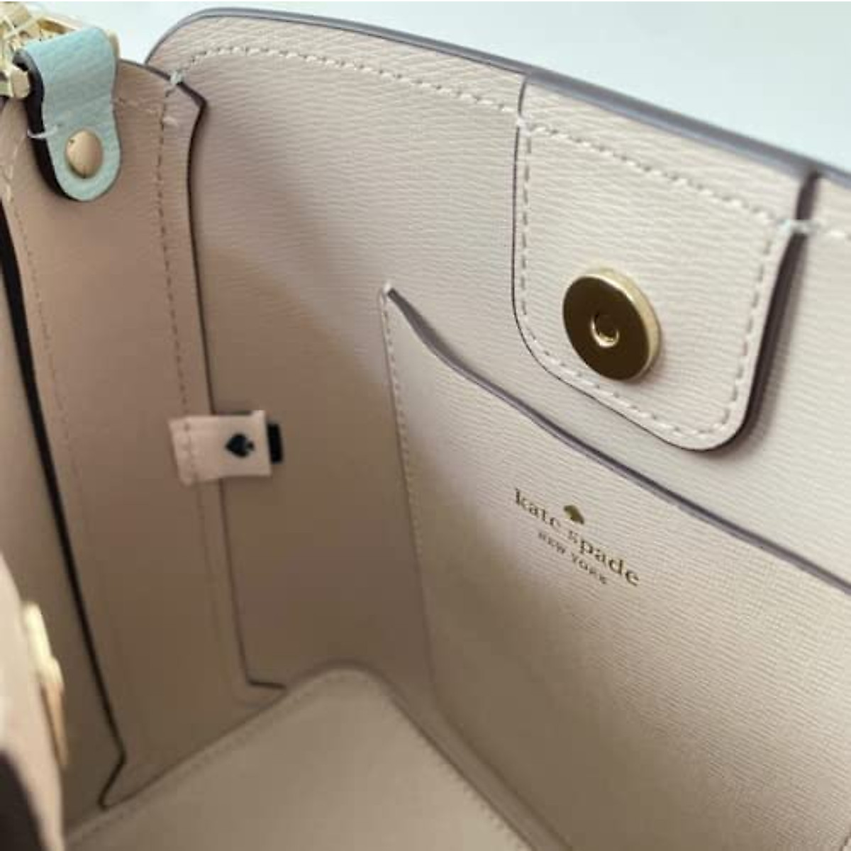 Kate Spade Darcy Refined Grain Leather Small Bucket Bag Crossbody (Blue Glow)