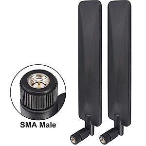 Kaunosta 4G LTE Antenna 10DBI SMA Male Antenna WiFi Aerial Omnidirectional Antenna 700-2700 MHz for WiFi Router Long Range Receiver Wireless Network Card 4G LTE Security Camera 2pcs