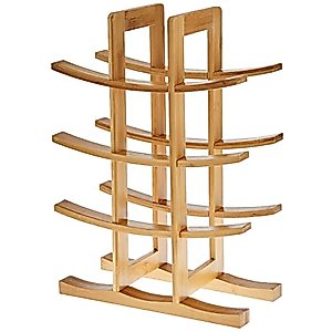 Oceanstar WR1149 12-Bottle Natural Bamboo Wine Rack , Red