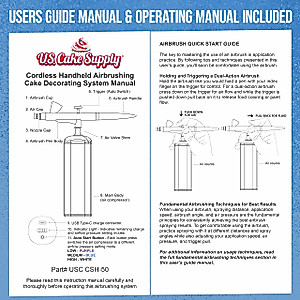 U.S. Cake Supply - Cordless Handheld Airbrushing System Kit - 15 to 30 PSI, Rechargeable Professional Airbrush Artist Set, How to Guide - Decorating Cakes, Cupcakes, Paint, Hobbies Crafts, Makeup, Art