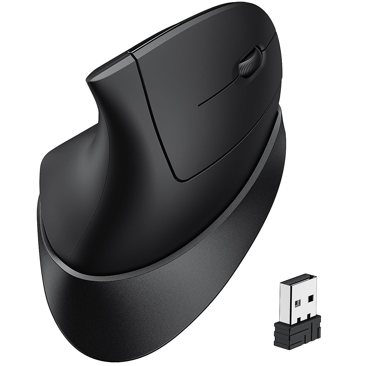iClever Ergonomic Mouse, 2.4G Wireless Vertical Mouse with 4 Adjustable DPI, Silent Click, 7 Buttons, 3 Adjustable Tilt, Rechargeable Mouse Jiggler for Laptop, Desktop, PC, Computer, Windows 8/10/11