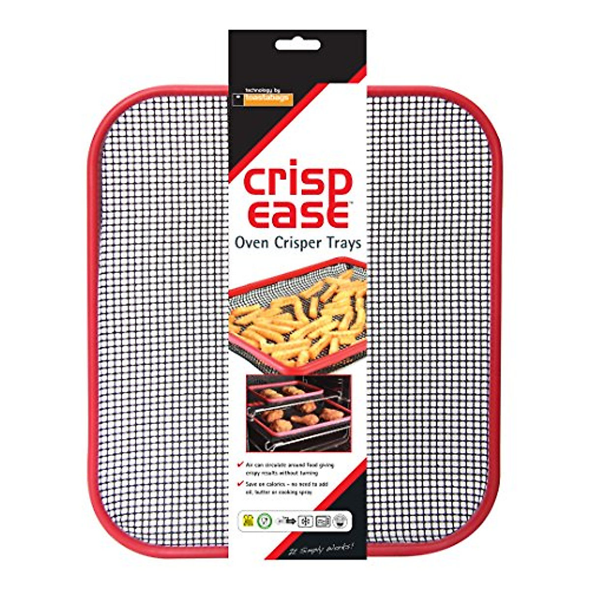 Toastabags Crispease Oven Crisper Tray, Reinforced PTFE, Red, 34 x 29 x 2.5 cm