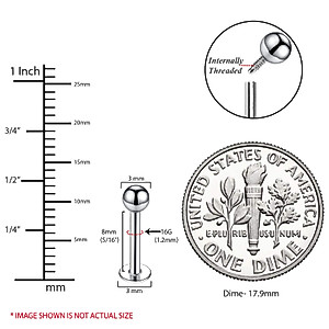 BodyJ4You 19PC Labret Stud Straight Tragus Bar Set 16G Rose Goldtone Lip Retainer Piercing Jewelry