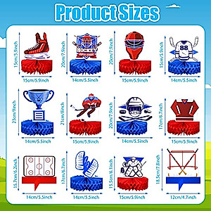 12 Pcs Hockey Centerpieces for Tables Ice Hockey Honeycomb Table Topper Hockey Party Favors Hockey Birthday Party Supplies Sports Hockey Table Decorations for Men Women Kids Theme Gifts School Decor