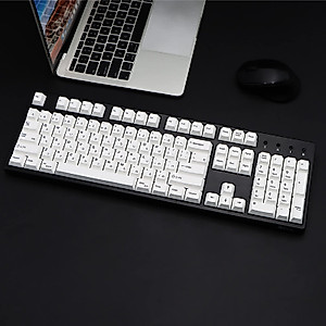 MOLGRIA Keycaps Pure White, 137 Set Simple White Keycaps for Gaming Keyboard, PBT Cherry Profile Dye Sublimation Keycap for Gateron Kailh Cherry MX 104/87/74/68/64/61 60 Keyboard