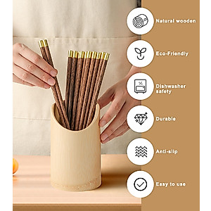 LOROTOCO 100 Pairs Wooden Chopsticks | Reusable | Dishwasher Safe | Bulk | Chinese- （9.84in）