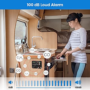 RV Carbon Monoxide & Propane Gas Alarm, Briidea Dual LP/CO Alarm with Separate LED Indicator Light, 100dB Loud Alarm, Provide You with Early Warning to Ensure Safety, 12 VDC